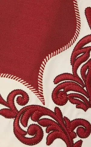 ALEMAIS Duke Embroidered Crepe Shorts
