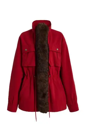 Prada Shearling-trimmed Nylon Jacket