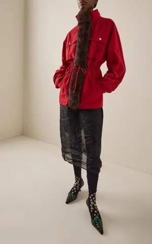 Prada Shearling-trimmed Nylon Jacket
