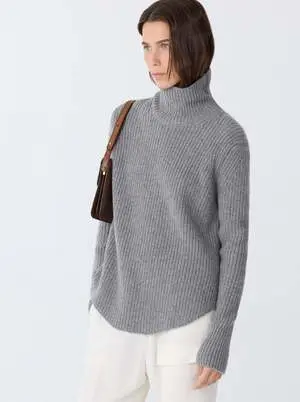 CALLAS MILANO Barrie Cashmere Turtleneck Sweater - Grey