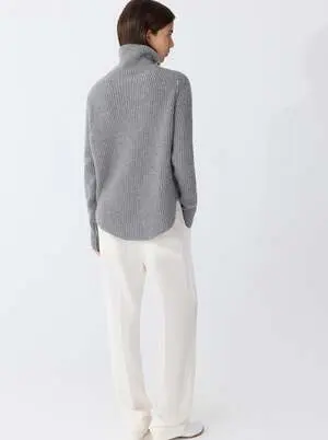 CALLAS MILANO Barrie Cashmere Turtleneck Sweater - Grey