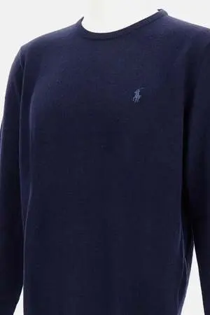 Polo Ralph Lauren Long Sleeve Wool Crew Neck Pullover With Embroidered Logo