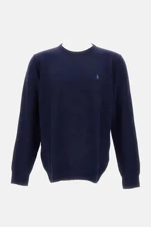 Polo Ralph Lauren Long Sleeve Wool Crew Neck Pullover With Embroidered Logo