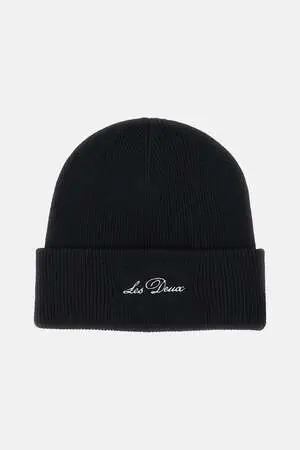 LES DEUX Signature Wool Beanie - Nero
