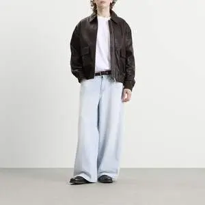 Studio Nicholson Piston Leather Bomber Jacket