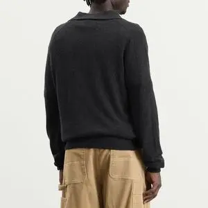 Moncler Cashmere Wool Open Collar Polo