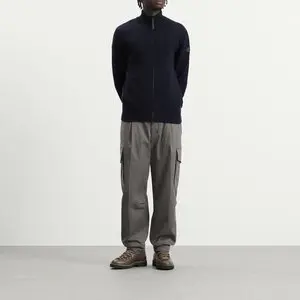 Moncler Wool Cashmere Zip Up Cardigan