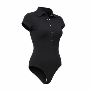 FOREPLAY GOLF Foreplay Golf Polo Bodysuit Short Sleeve - Black