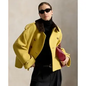 Ralph Lauren Shearling-collar Wool Coat