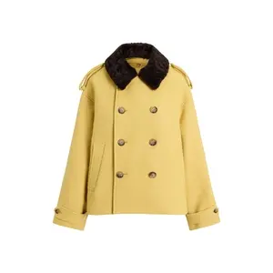 Ralph Lauren Shearling-collar Wool Coat