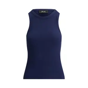 Ralph Lauren Ribbed Cutaway Tank Top - Refined Navy