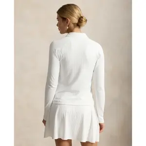 Ralph Lauren Cable Quarter-zip Long-sleeve Polo Shirt - Ceramic White