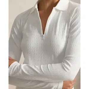 Ralph Lauren Cable Quarter-zip Long-sleeve Polo Shirt - Ceramic White