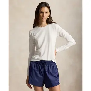 Ralph Lauren Performance Jersey Long-sleeve Crewneck Tee - Ceramic White