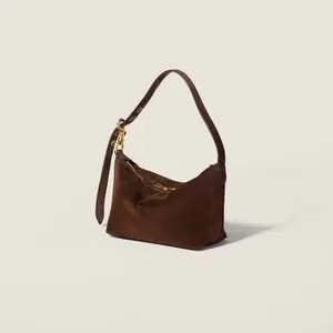 Miu Miu Spirit Suede Bag Dark Brown