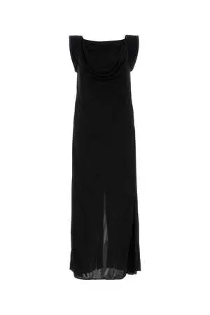 Bottega Veneta Crepe Long Dress - Black
