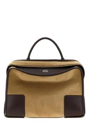 Loewe Two-tone Suede And Leather Amazona 180 Xl Shopping Bag - Multicolor