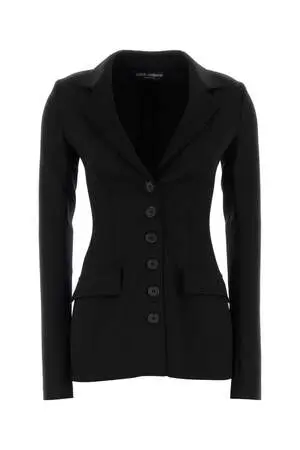Dolce & Gabbana Stretch Wool Blazer - Black