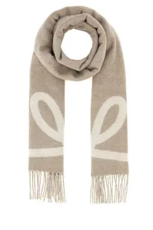 Loewe Dove Grey Wool Blend Scarf - Gray