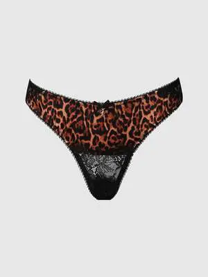 Frederick's Of Hollywood Leopard And Lace Panty