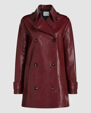 Veronica De Piante Charlotte Trench In Embossed Leather - Dark Red
