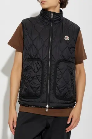Moncler Reversible Down And Sherpa Vest With Stand Collar