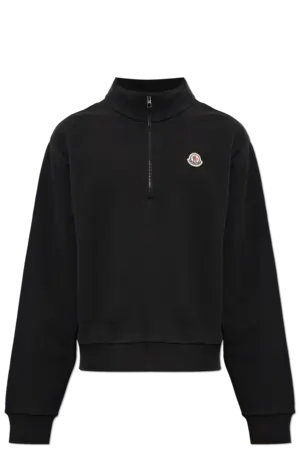 Moncler Sweatshirt With Logo Patch - Black