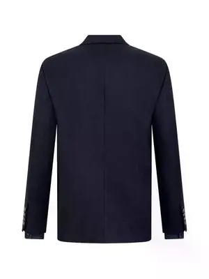 Dsquared2 Wool-cashmere Blend Jacket With Denim Cuffs And Crest Detail