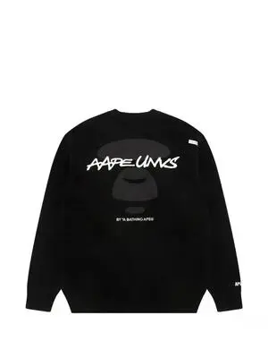 AAPE BY *A BATHING APE Moonface Intarsia Embroidered Sweatshirt