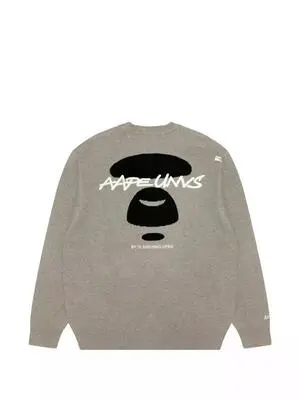 AAPE BY *A BATHING APE Moonface Intarsia Embroidered Sweatshirt