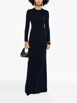 TOM FORD Sheer-back Knitted Maxi Dress - Blue