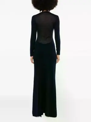 TOM FORD Sheer-back Knitted Maxi Dress - Blue