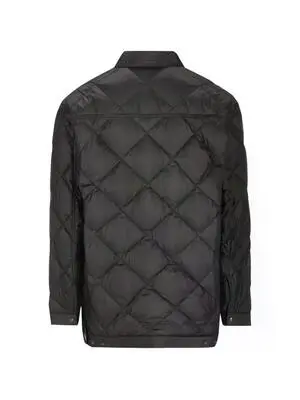 Prada Quilted Logo Plaque Coat