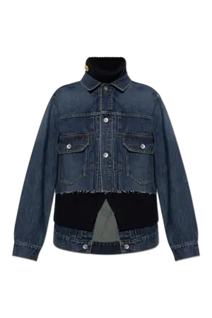 Sacai Vintage" Effect Denim Jacket - Navy Blue