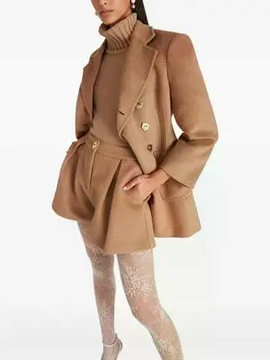 VIOLANTE NESSI Double-breasted Padded-shoulder Coat