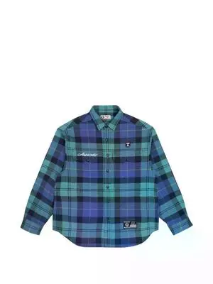 AAPE BY *A BATHING APE Moonface Check Shirt - Blue