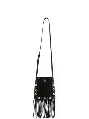 Valentino Garavani Vlogo Signature Fringed Clutch Bag - Black