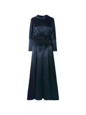 VIOLANTE NESSI Backless Ruched Maxi Dress - Blue
