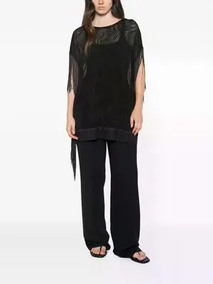 TWINSET Fringe-trim Jacquard-knit Sweater