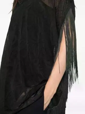 TWINSET Fringe-trim Jacquard-knit Sweater