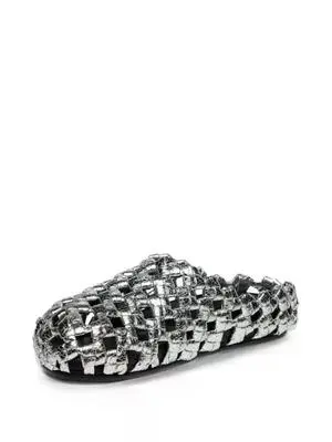 A.W.A.K.E. Mode Woven Leather Mules