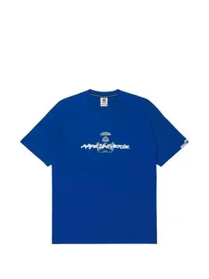 AAPE BY *A BATHING APE Moonface Logo-print T-shirt - Blue