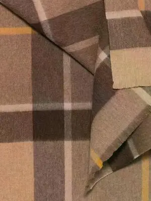 Barbour Check-pattern Fringed Scarf - Brown