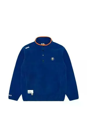 AAPE BY *A BATHING APE Moonface Half-button Sweatshirt - Blue