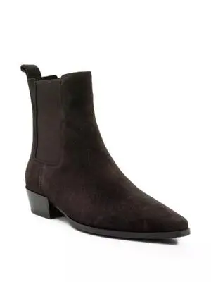 STRATEGIA SHOES Suede-finish Pointed-toe Boots - Brown