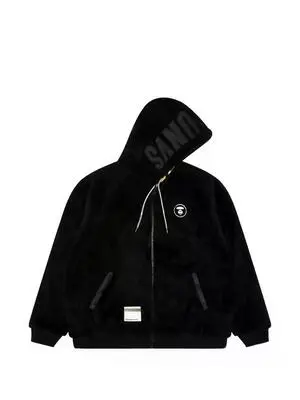 AAPE BY *A BATHING APE Moonface Embroidered Reversible Hoodie - Black