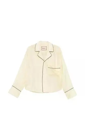 Plan C Striped Piped-trim Shirt - Yellow