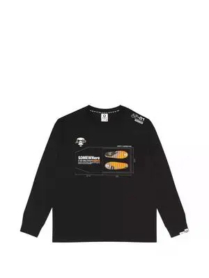 AAPE BY *A BATHING APE Moonface Graphic-print Long-sleeve T-shirt - Black