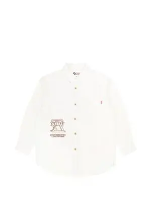 AAPE BY *A BATHING APE Logo Embroidered Cotton Shirt - Neutrals