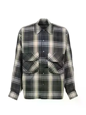 DAIWA PIER39 Check-pattern Flap-pocket Shirt - Black